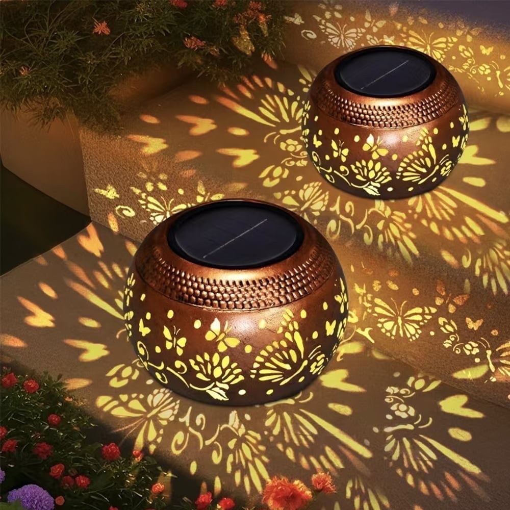 Lnsyhouse Decorative Butterfly Solar Lights Outdoor, 2 Pack Waterproof ...