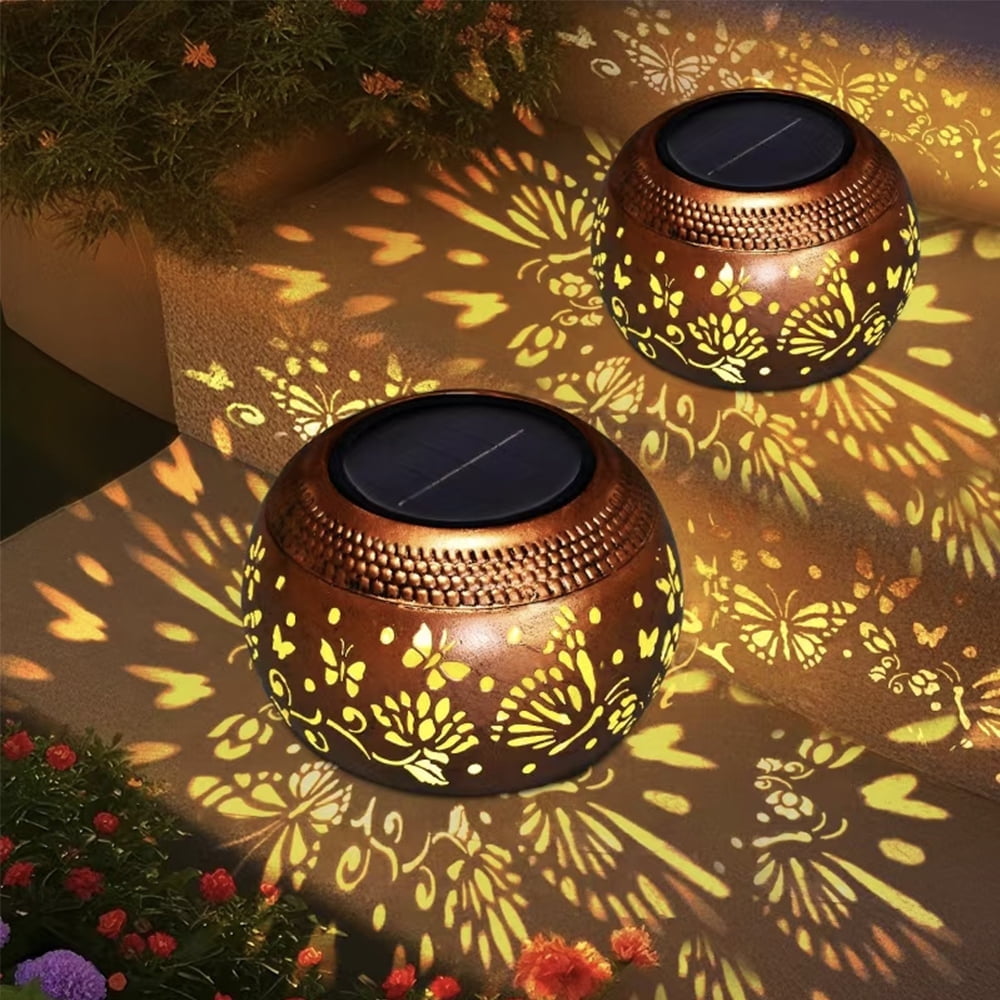 Lnsyhouse 2 Pack Bronze Waterproof Solar Lanterns Outdoor, Retro Style ...