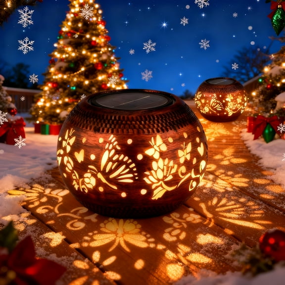 2 Pack Bronze Vintage 4 Modes Light LED Lanterns，Rechargeable Dancing ...