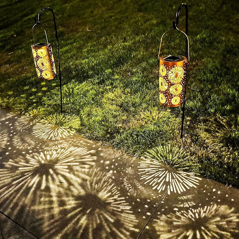 Butterfly Solar Lanterns Outdoor Hanging, Hollowed-Out Metal Waterproof ...