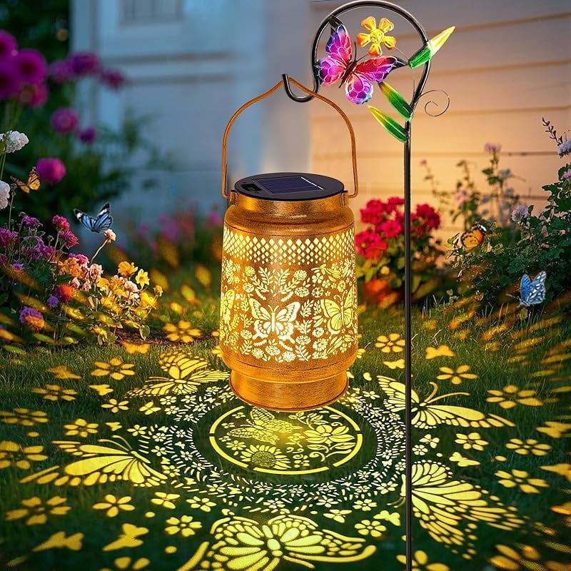 Butterfly Solar Lanterns Outdoor Waterproof with Shepherd Hook, Mother ...