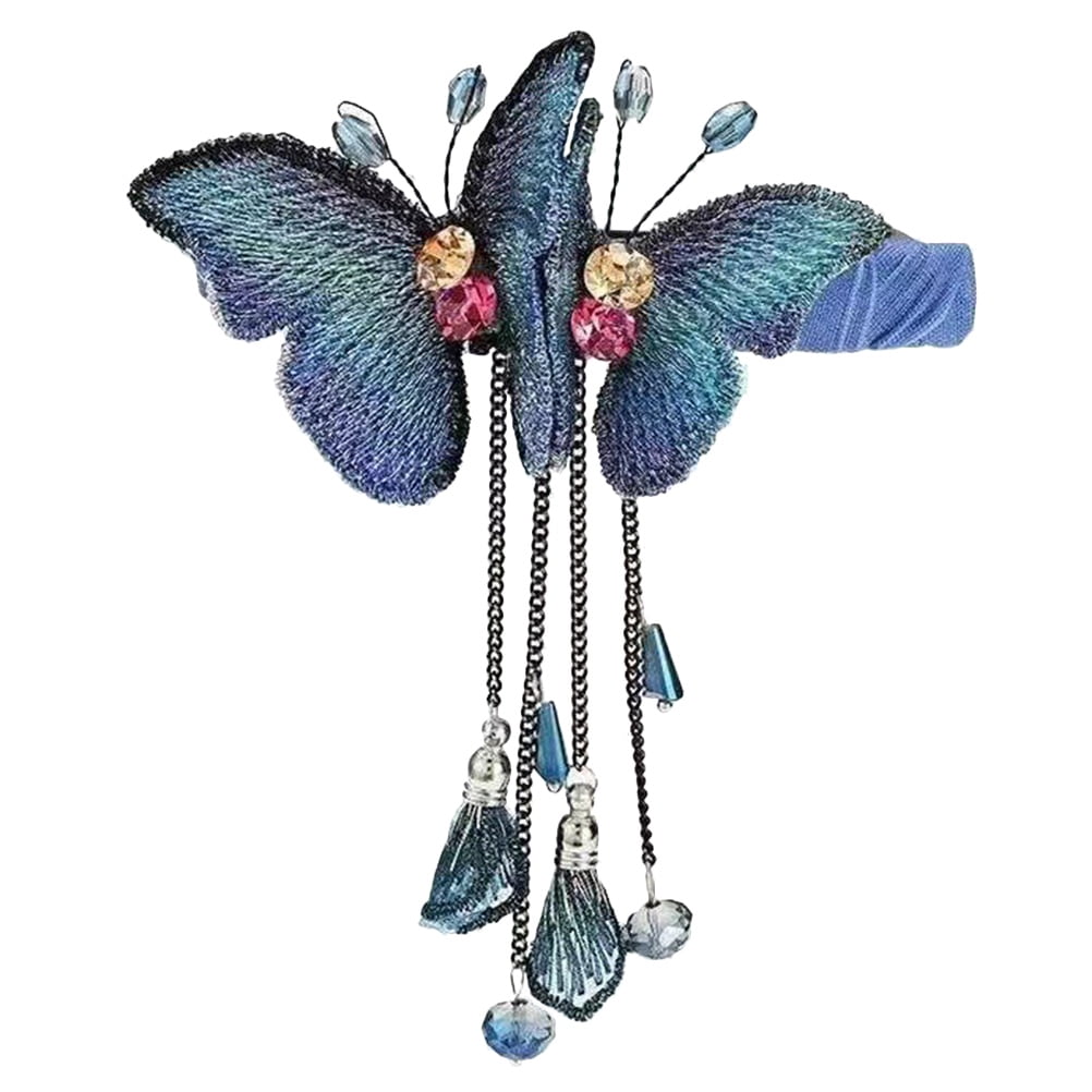 Butterfly Spring Hair Clip Butterflies Barrette Girls Clips Pin Tassel ...