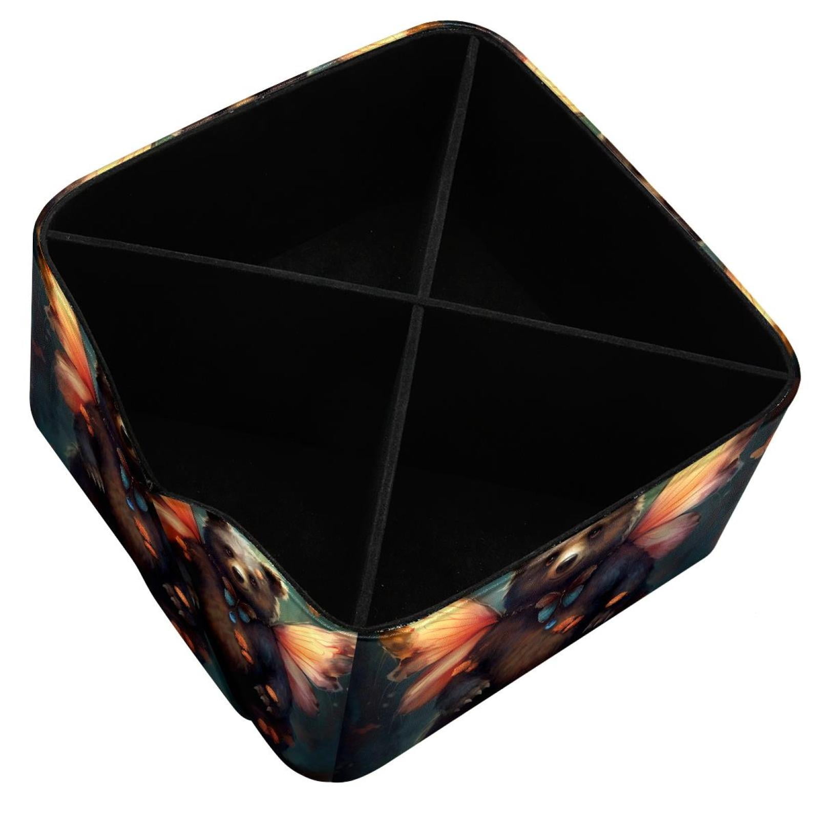 Butterfly Square Pencil Case with 4 Compartments, Removable Dividers ...