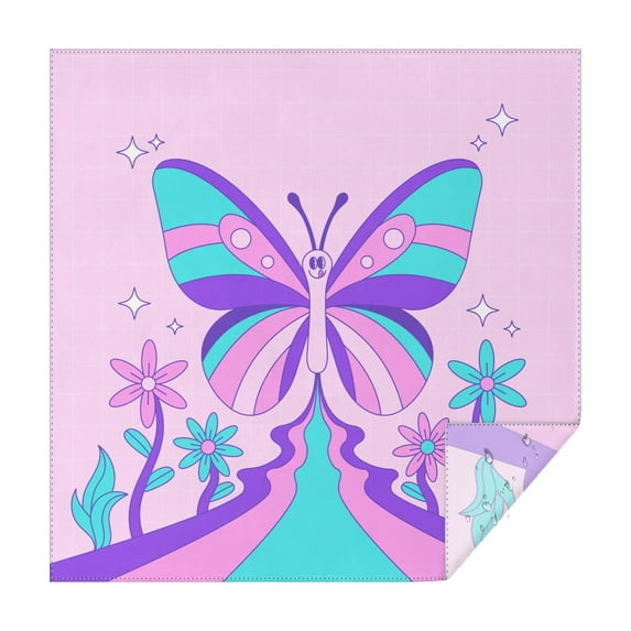 Butterfly Square Tablecloth 42x42in-Waterproof Polyester Printed Table ...