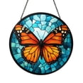 Butterfly Stained Glass Style Round Suncatcher – Decorative Window ...