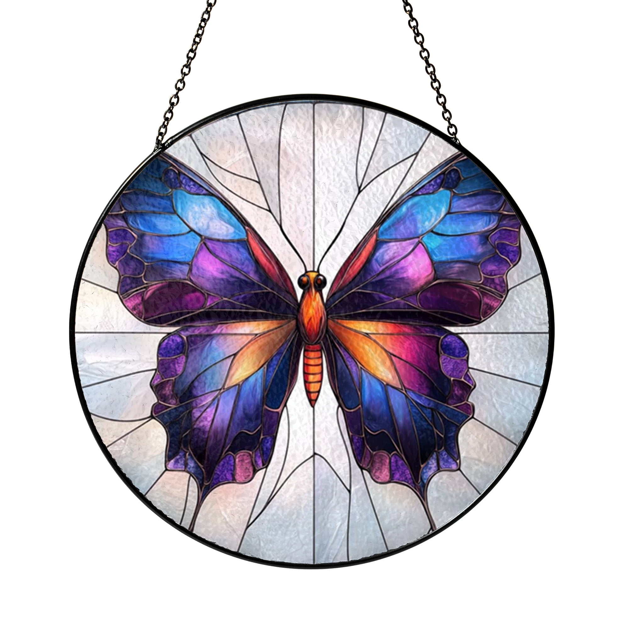 Butterfly Stained Glass Style Suncatcher – Decorative Window Hanging ...