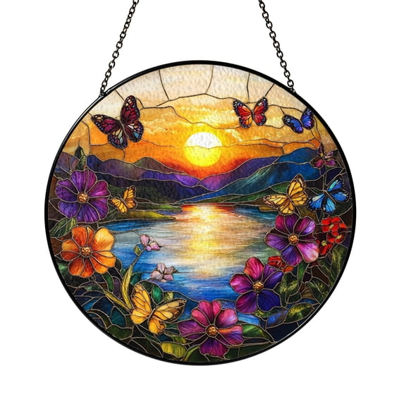 Butterfly Stained Glass Style Suncatcher – Nature Window - Walmart.com