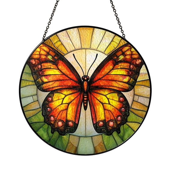 Butterfly Stained Glass Style Window Suncatcher Hanging Decor, Nature ...