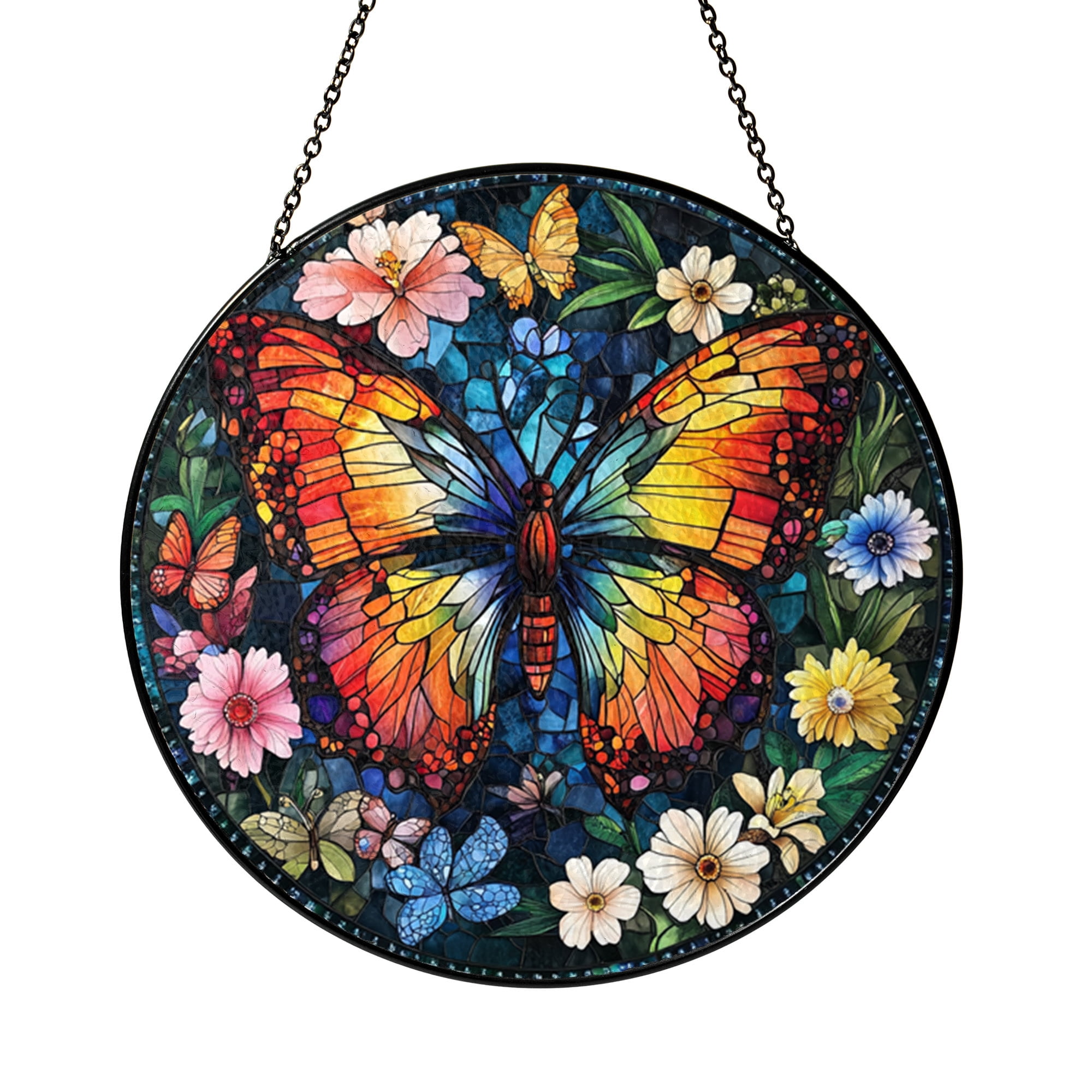 Butterfly Stained Glass Suncatcher – Colorful Window Hanging Decor ...