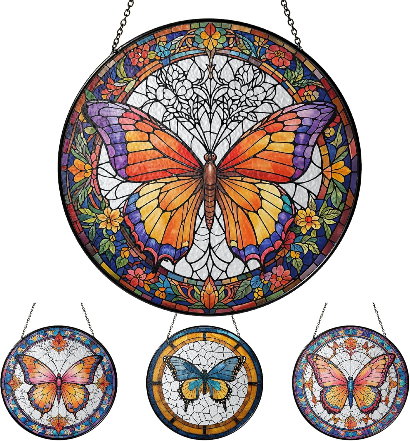 Butterfly Stained Glass Suncatcher for Window Hanging, Butterfly Home ...