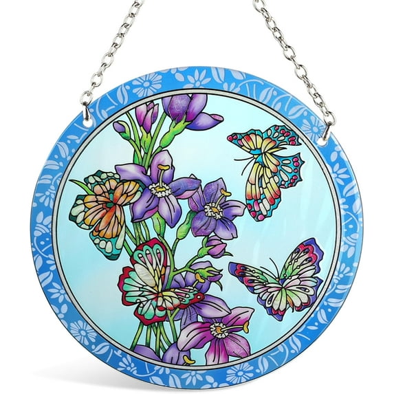 Butterfly Stained Glass Window Hanging - Butterfly Gifts for Women ...