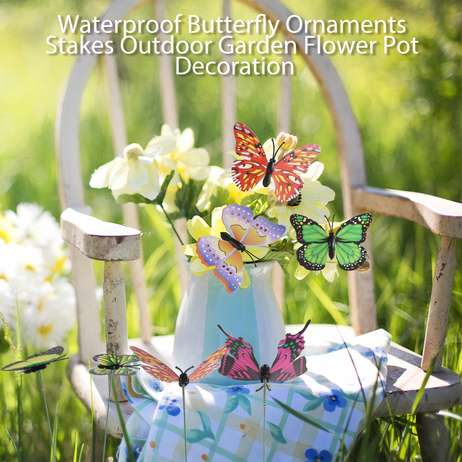 Butterfly Stakes for Outdoor Garden Decor 50Pcs Assorted Colours and ...