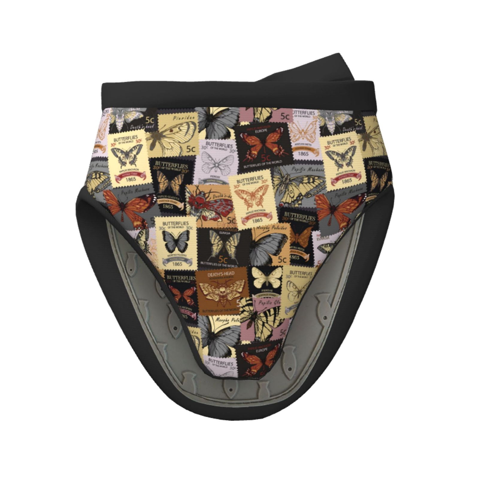 Butterfly Stamp Pattern Oven Mitts Heat Resistant, Soft Lining Silicone ...