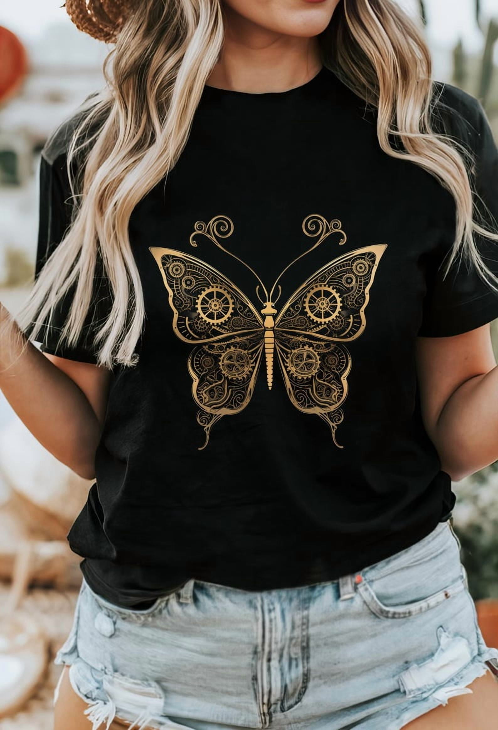 Butterfly Steampunk Shirt Steam Punk Art Tshirt Insect Butterfly Lover ...