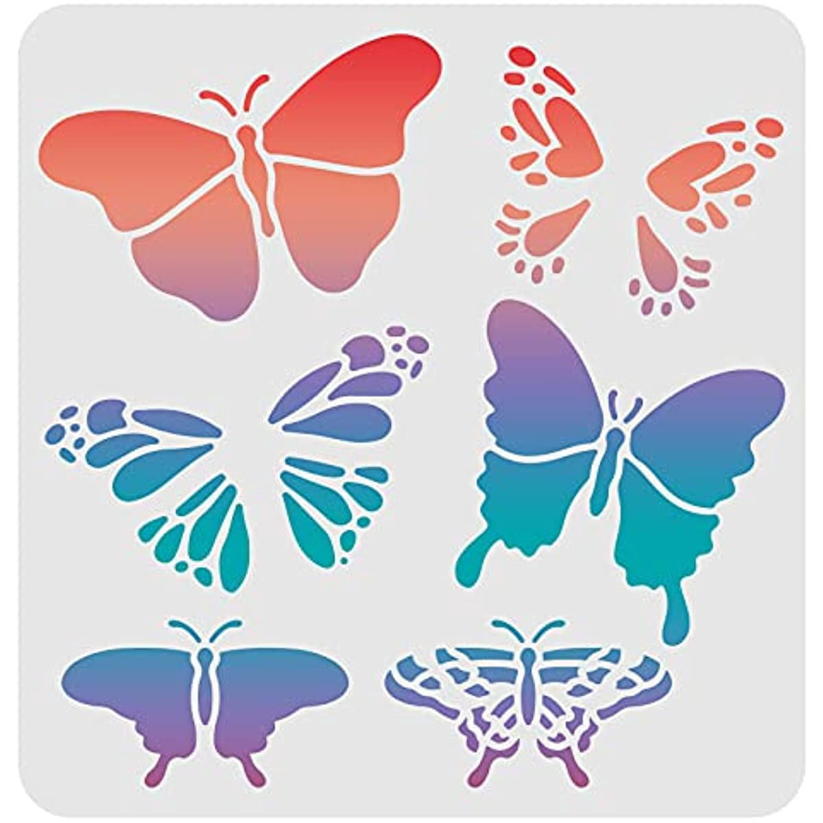 Butterfly Stencils Template 11.8x11.8inch Plastic Butterfly Drawing ...