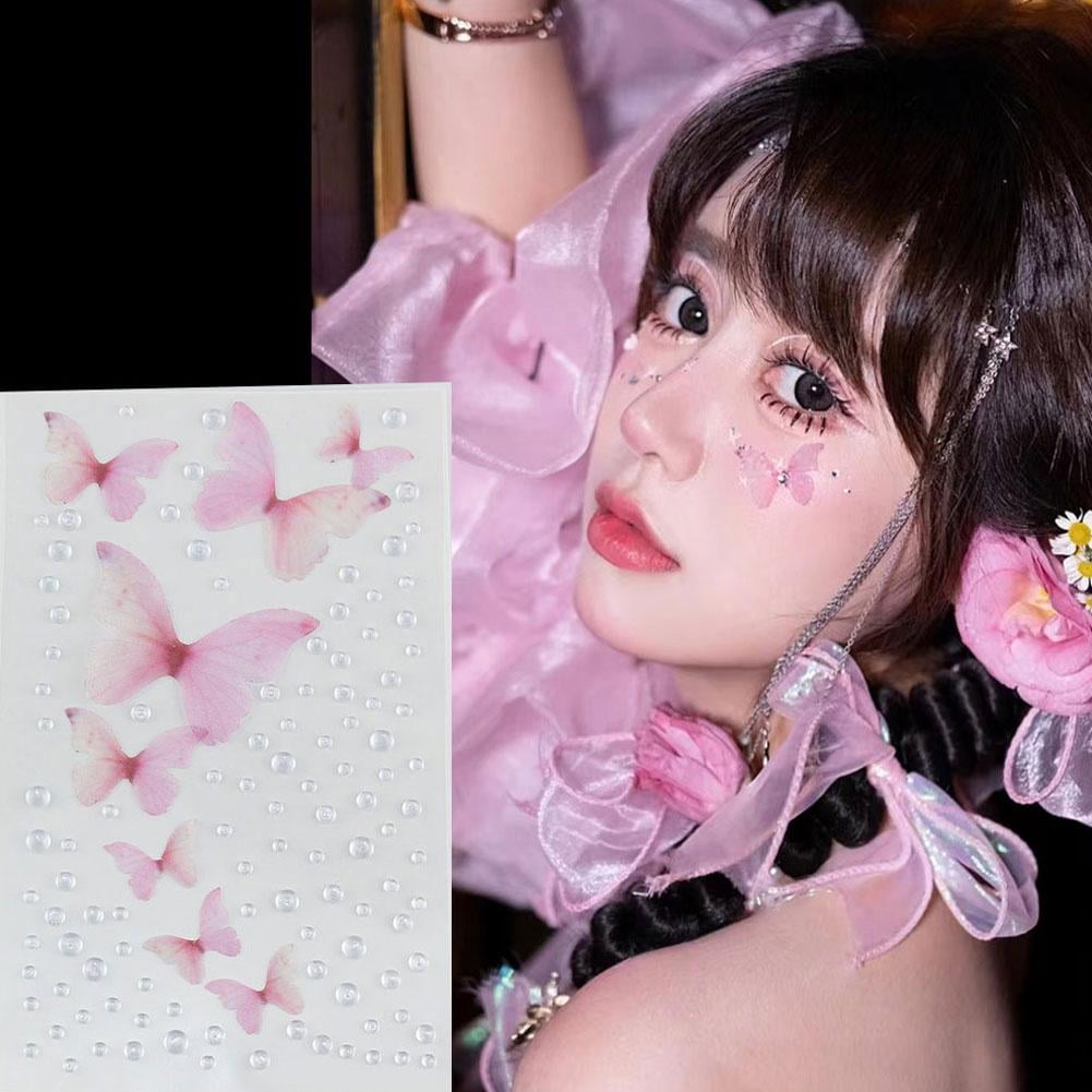 Butterfly Sticker Accessories Makeup Butterfly Bright Stage Face ...