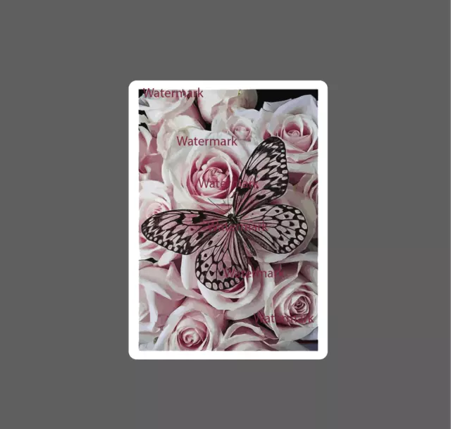 Butterfly Sticker Pink Floral Waterproof Sticker Phone Decal Water ...