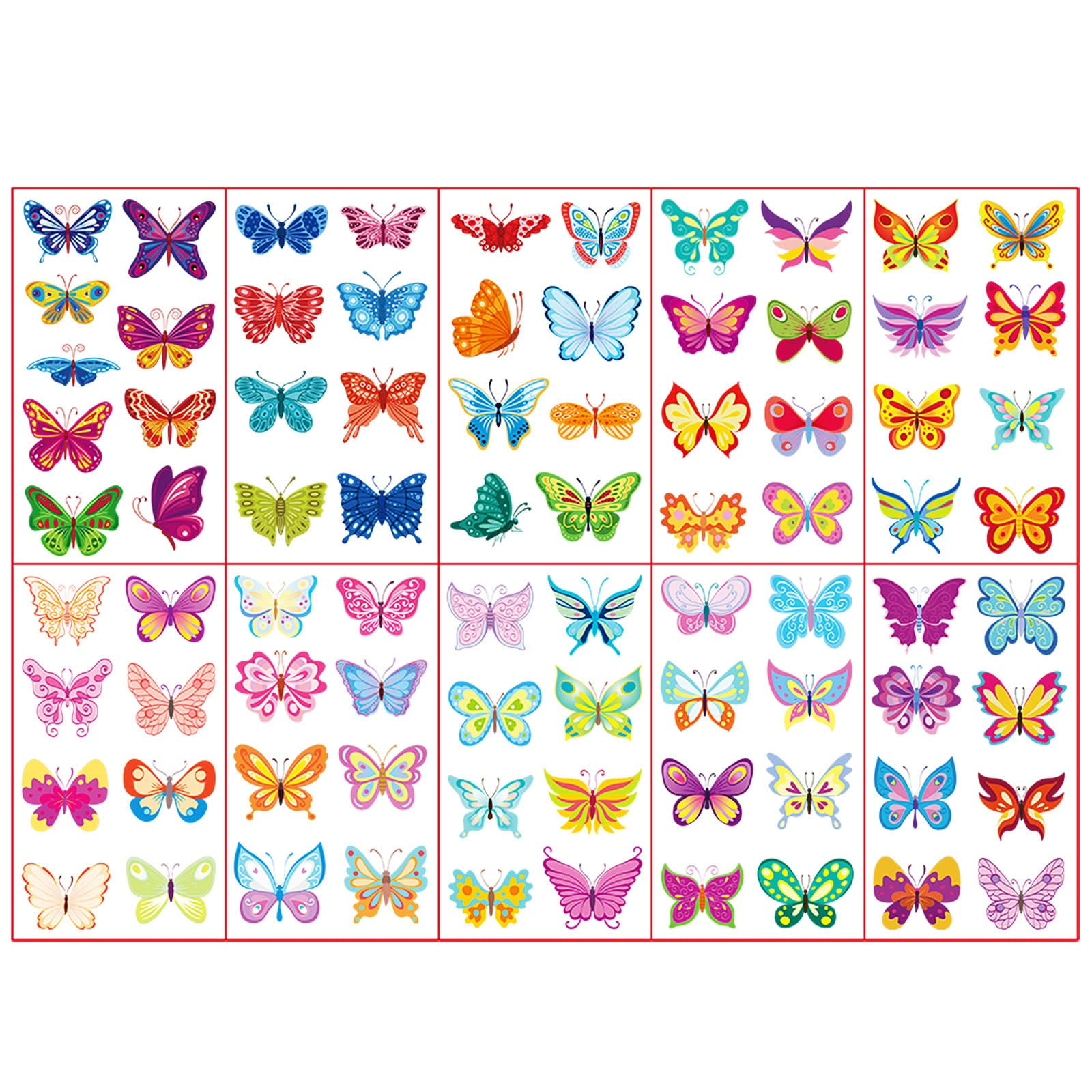 Butterfly Stickers Temporary Tattoos for Girls Adults,10 Sheets ...
