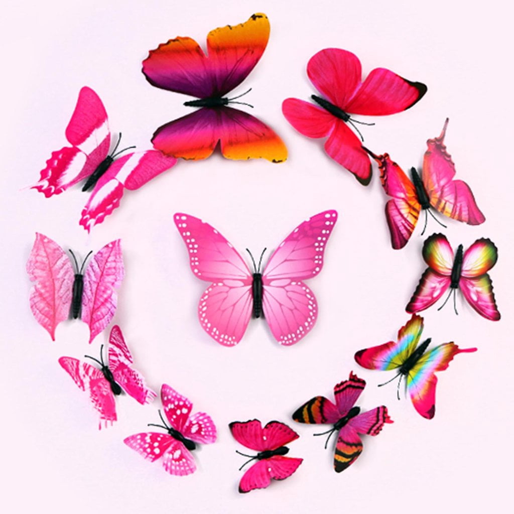 Butterfly Stickers Wall Decals, by Balsa Circle 12 Pack - Walmart.com