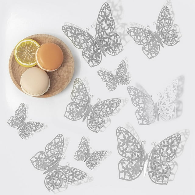 Butterfly Stickers Wall Stickers,12Pcs 3D LaserButterfly Wall ...
