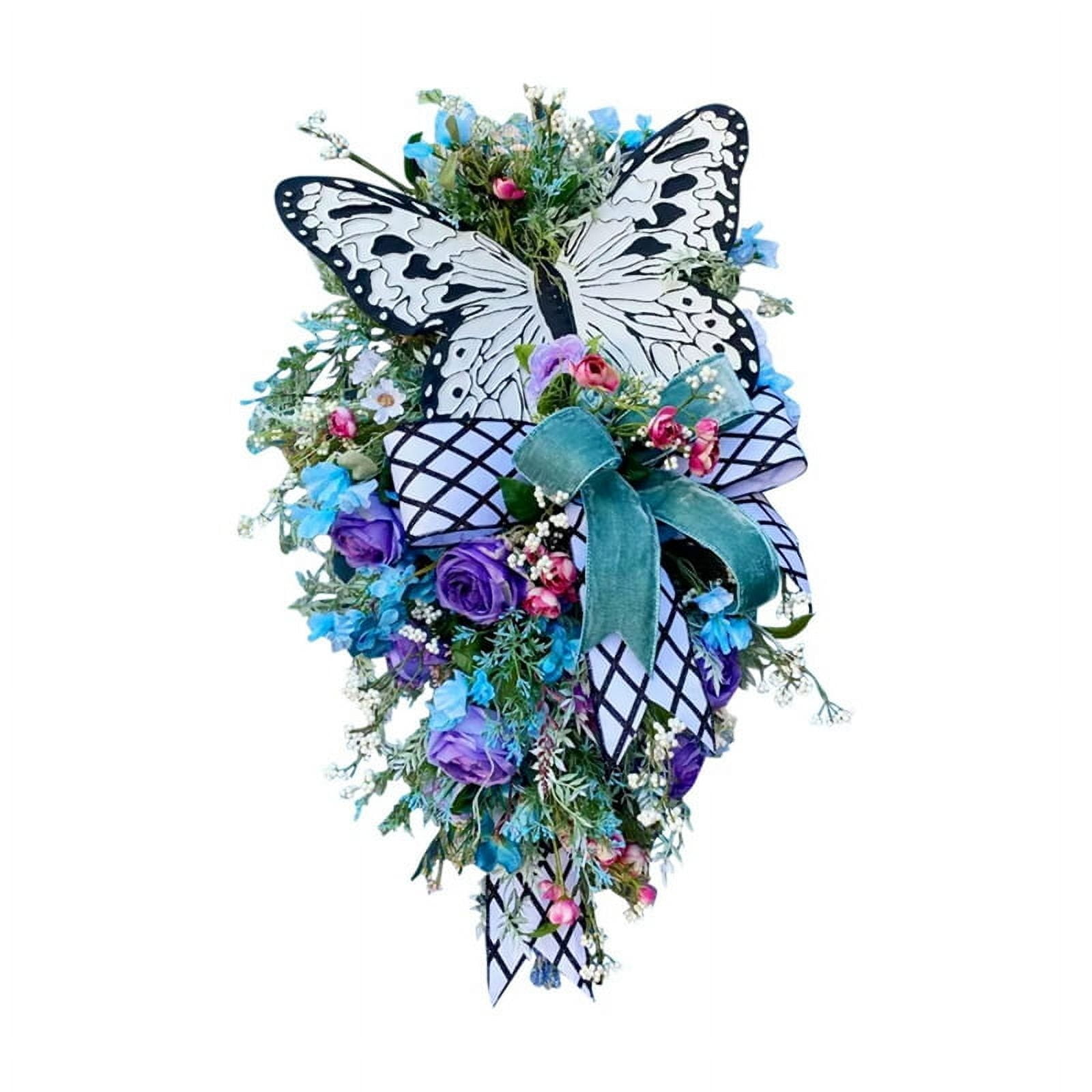 Butterfly Summer Wreaths for Front Door Spring Summer Butterflies Decor ...