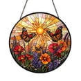 Butterfly Sun Scene Window Decor – Stained Glass Style Art - Walmart.com
