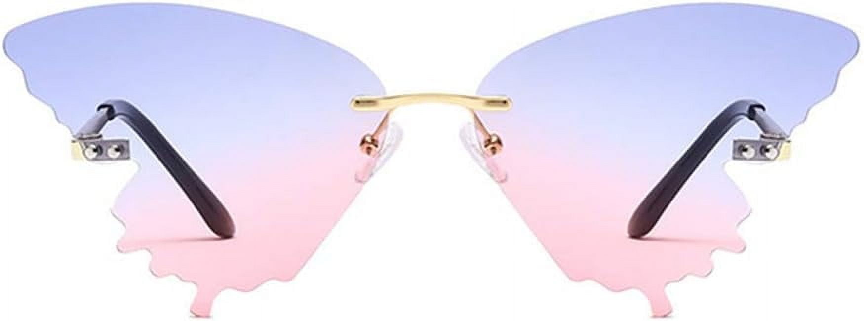 Butterfly Sunglasses for Women/Men Oversized Rimless Eyewear Luxury ...