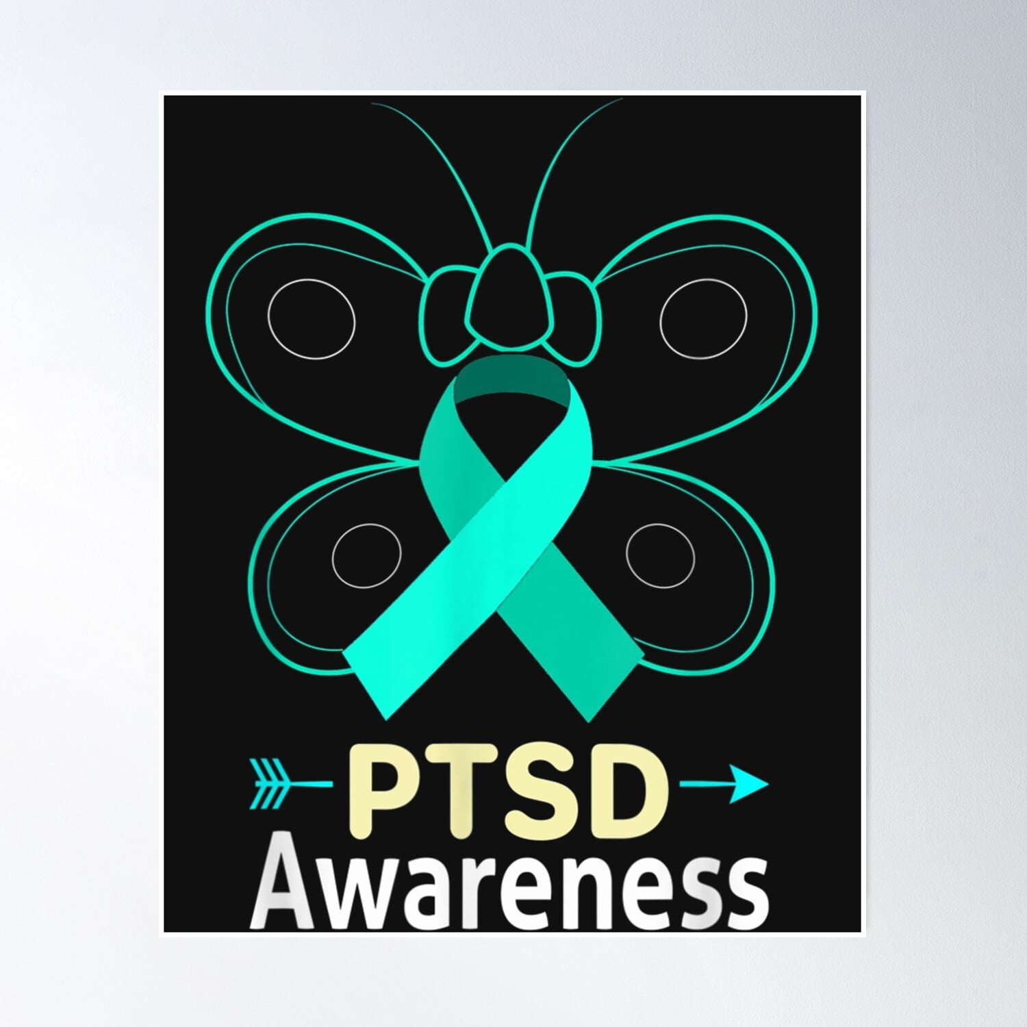Butterfly Support Ptsd Ribbon Ptsd Awareness T Poster26 Poster Wall Art ...
