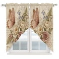 Butterfly Swag Curtain Valance for Window 2 Panels Roses Lavender Ferns ...