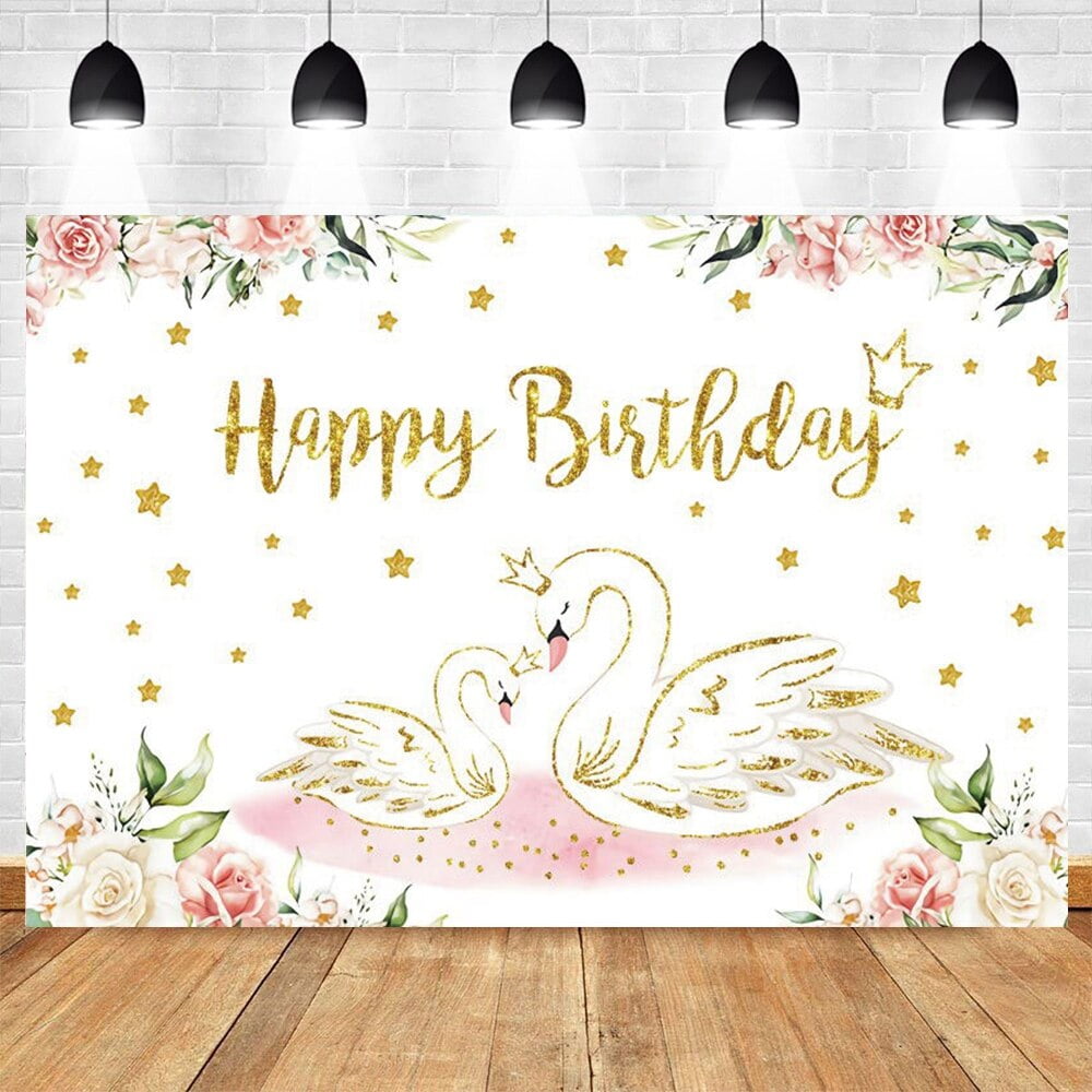 Butterfly Swan Rainbow Flower Boho Backdrop Newborn Baby Shower ss Girl ...