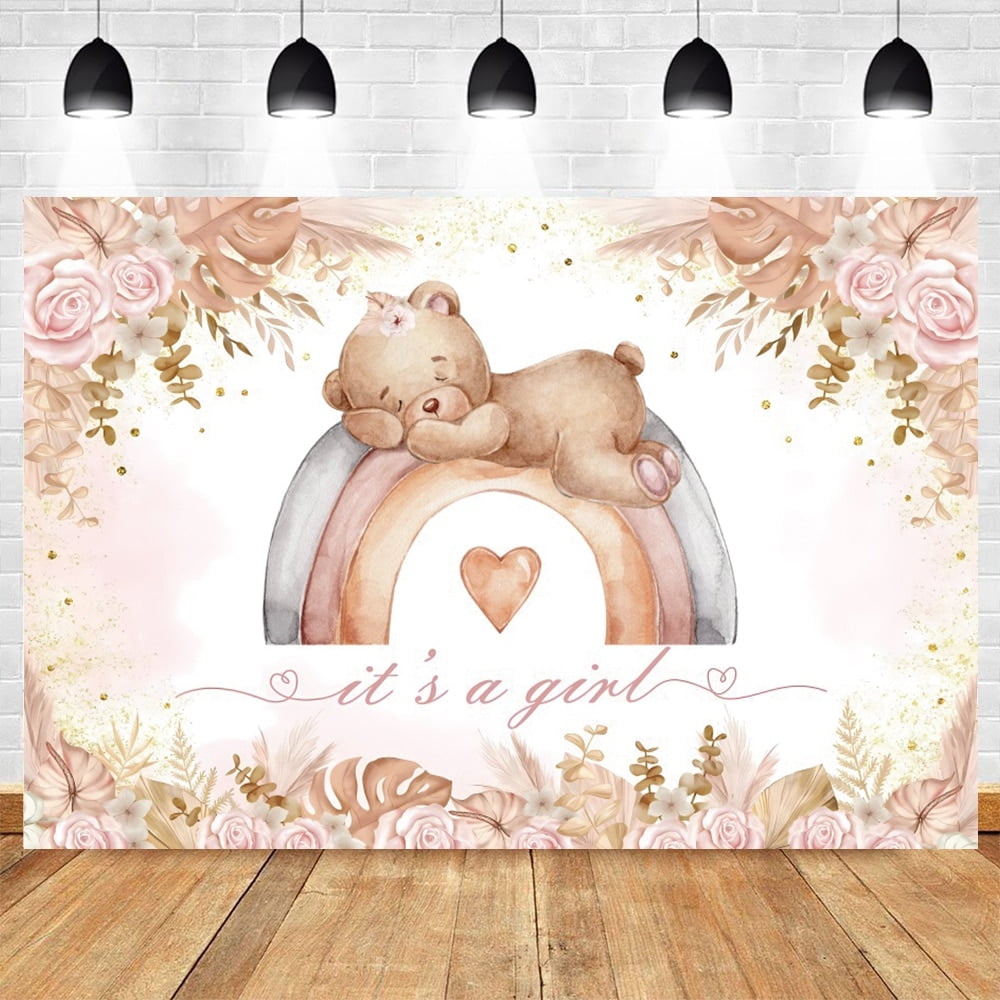 Butterfly Swan Rainbow Flower Boho Backdrop Newborn Baby Shower ss Girl ...