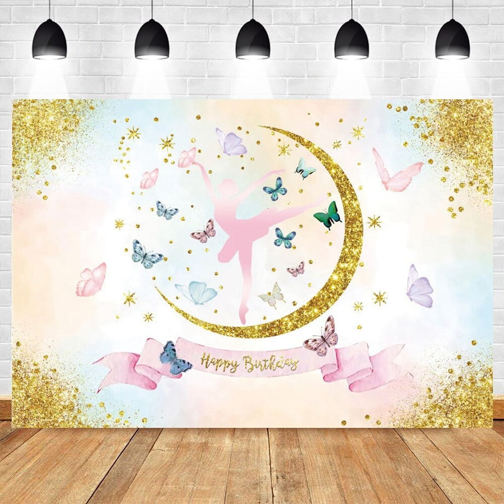 Butterfly Swan Rainbow Flower Boho Backdrop Newborn Baby Shower ss Girl ...