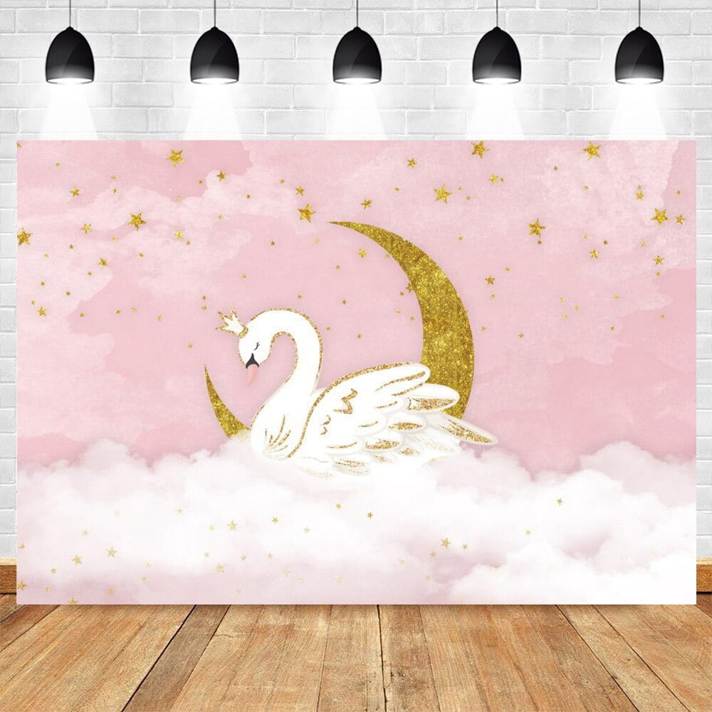 Butterfly Swan Rainbow Flower Boho Backdrop Newborn Baby Shower ss Girl ...