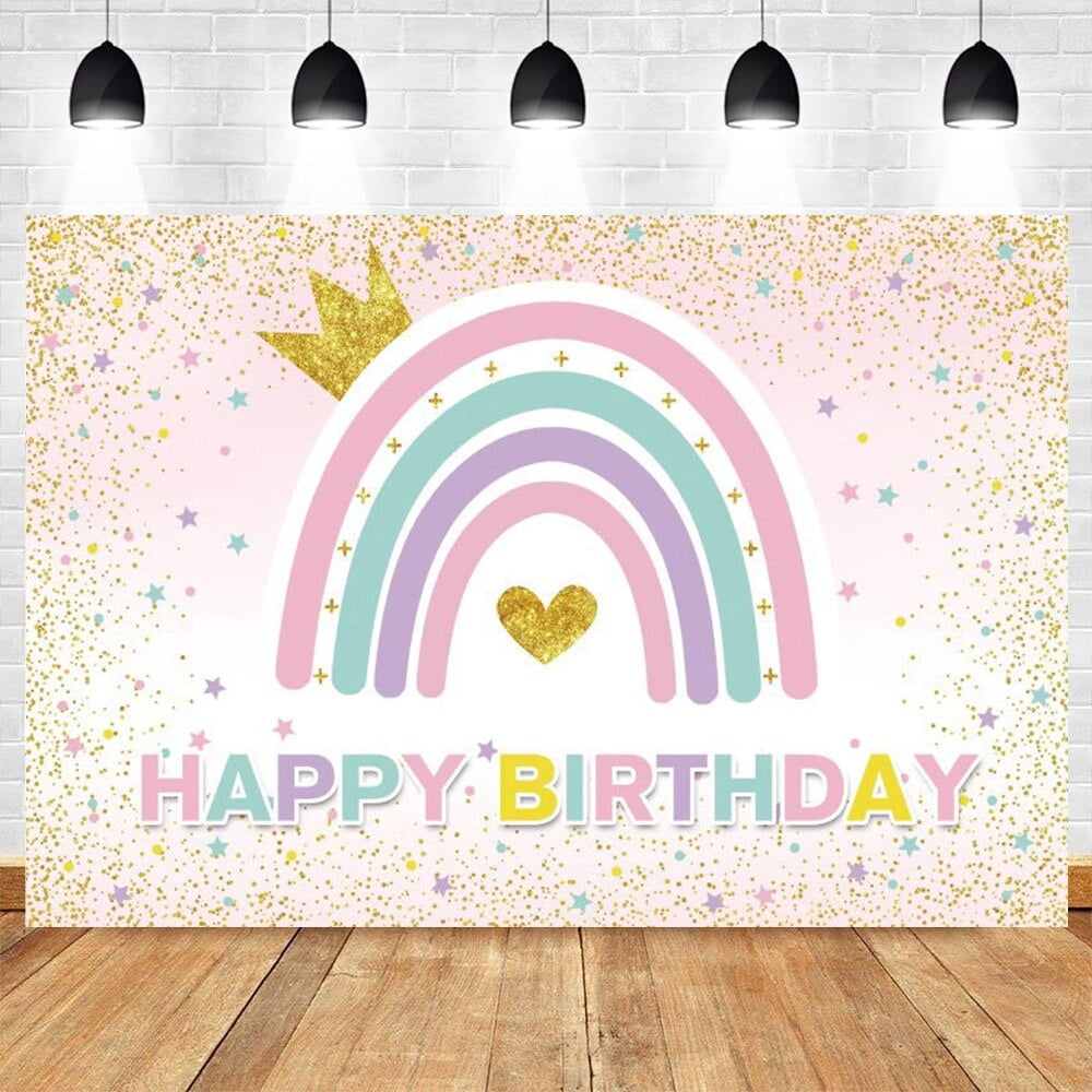 Butterfly Swan Rainbow Flower Boho Backdrop Newborn Baby Shower ss Girl ...