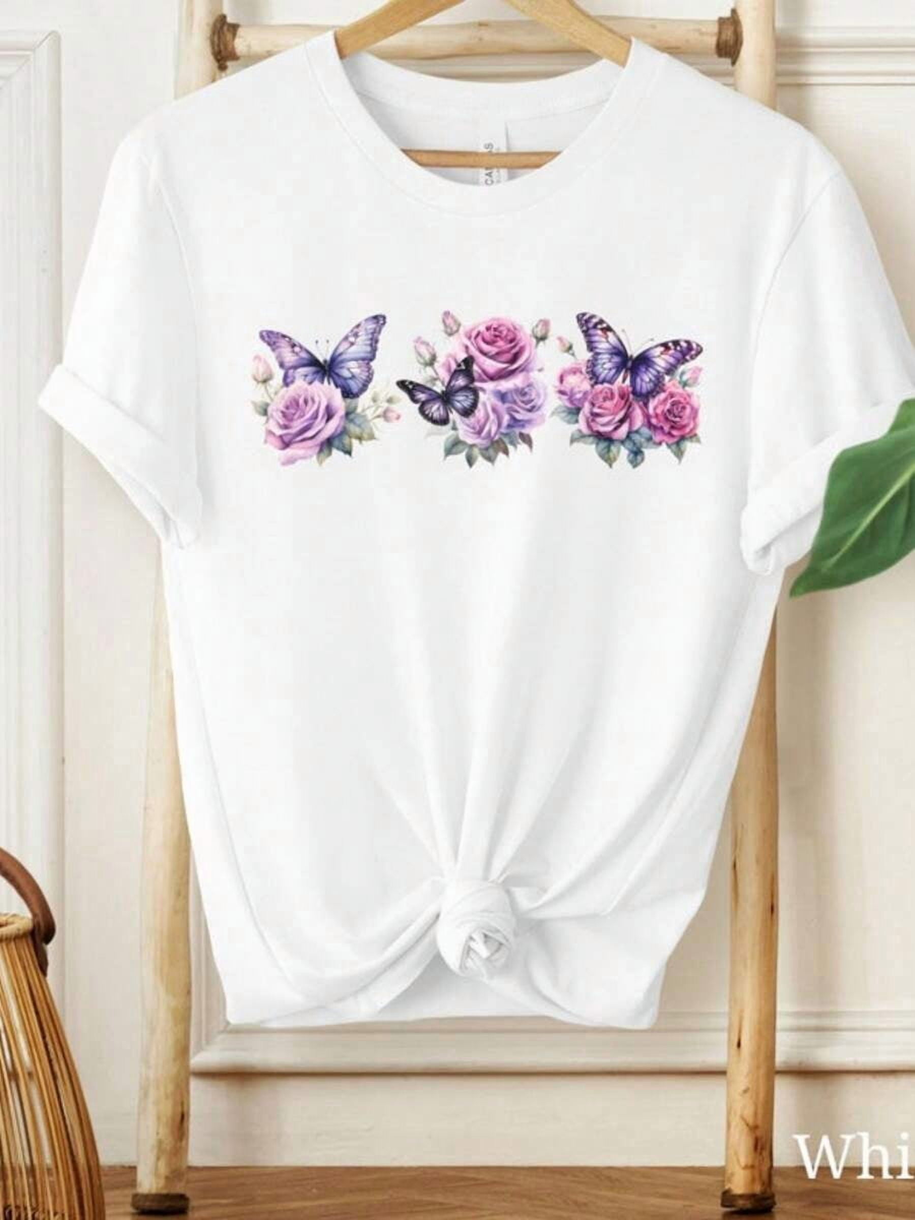 Butterfly T-Shirt, Insect Lover Shirt, Nature Tee, Garden Top, Short ...
