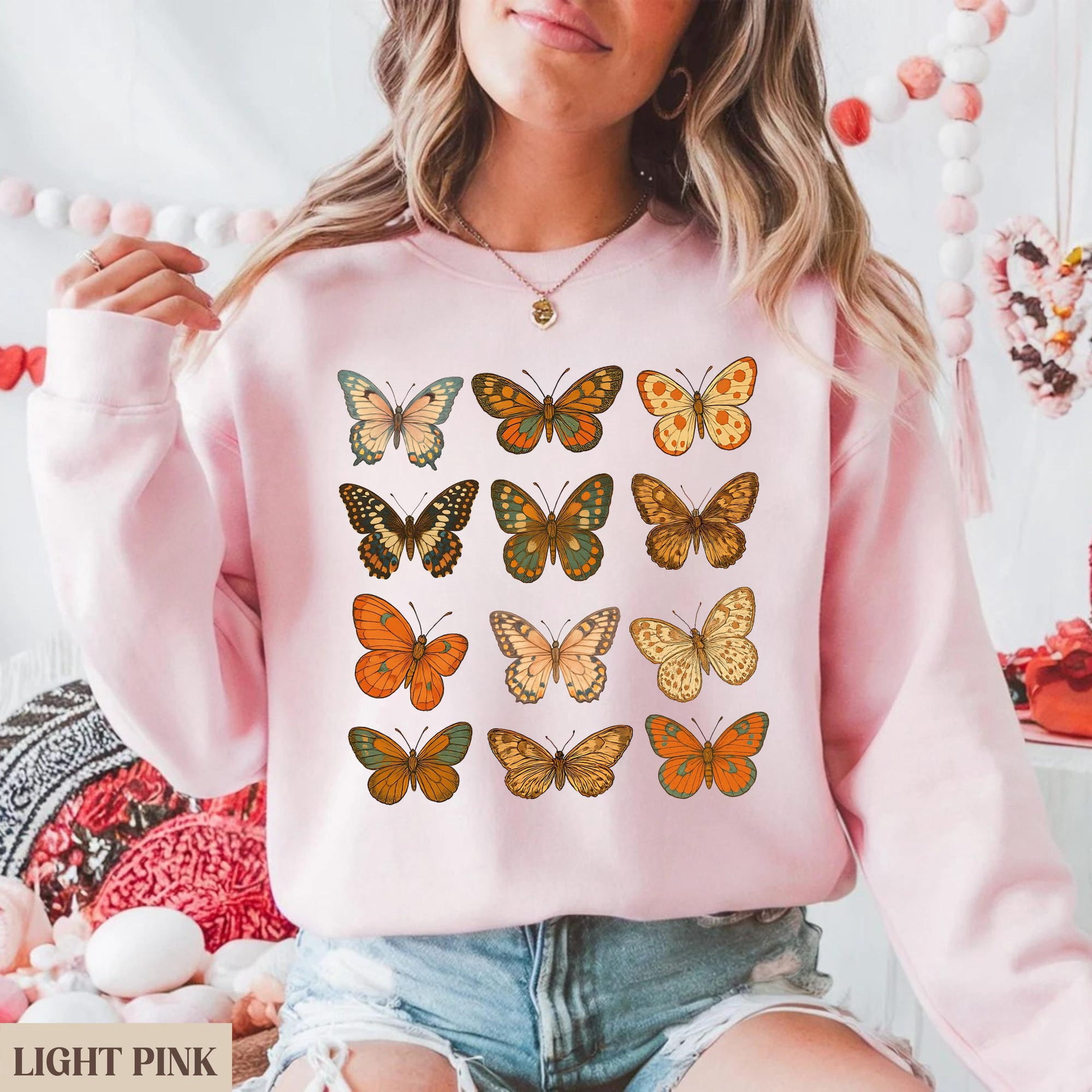 Butterfly TShirt Mother s Day Gift Cozy Crewneck for Mom Boho Spring ...