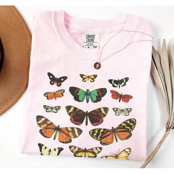 Butterfly TShirt Retro Bright Collage Tee - Walmart.com