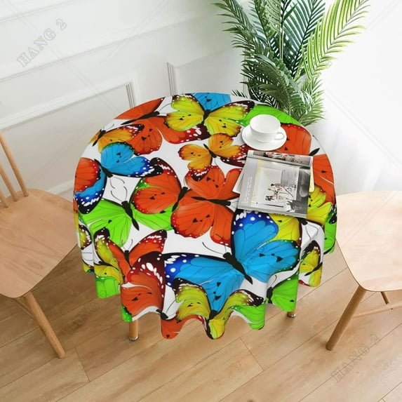 Butterfly Table Cloth for ration Round 60h Bird Flower Themed ...