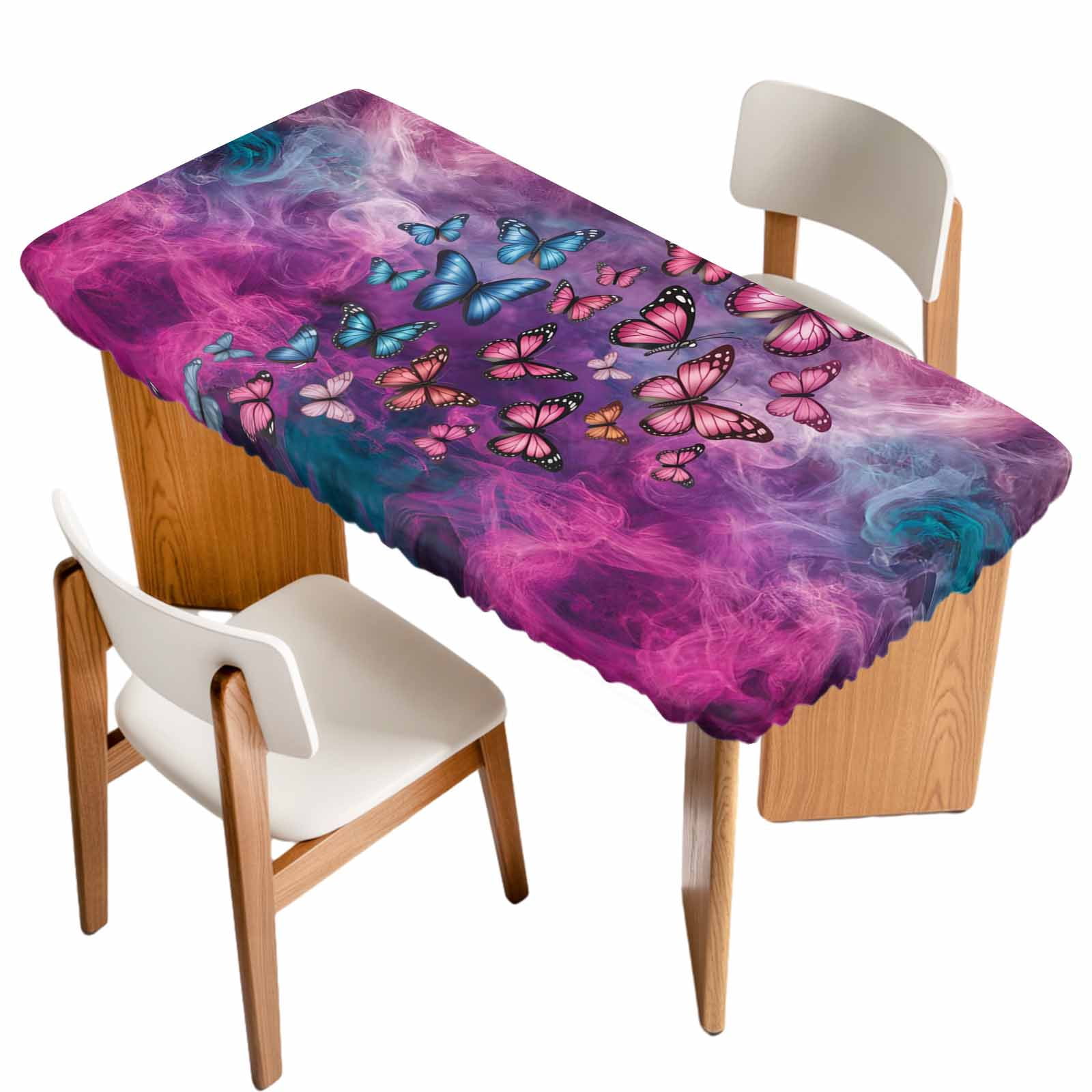 Butterfly Table Cloths for 4 Foot Rectangle Tables, Purple Blue Fantasy ...