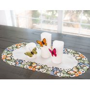 Embroidered Beige Winter Snow Scene Table Runner (14" x 27"/ 16" x 35 ...