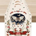 Butterfly Table Runner, Retro Floral Moth Moon Phase Starlit Stars Boho ...