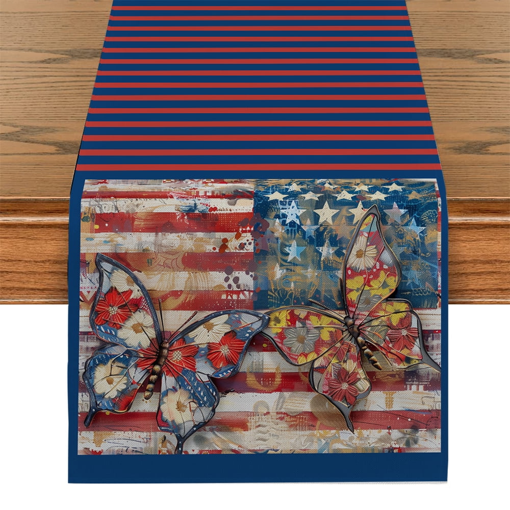 Butterfly Table Runners for Dining Table Runner ration Independence Day ...