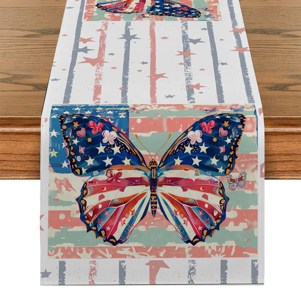 Butterfly Table Runners for Dining Table Runner ration Independence Day ...