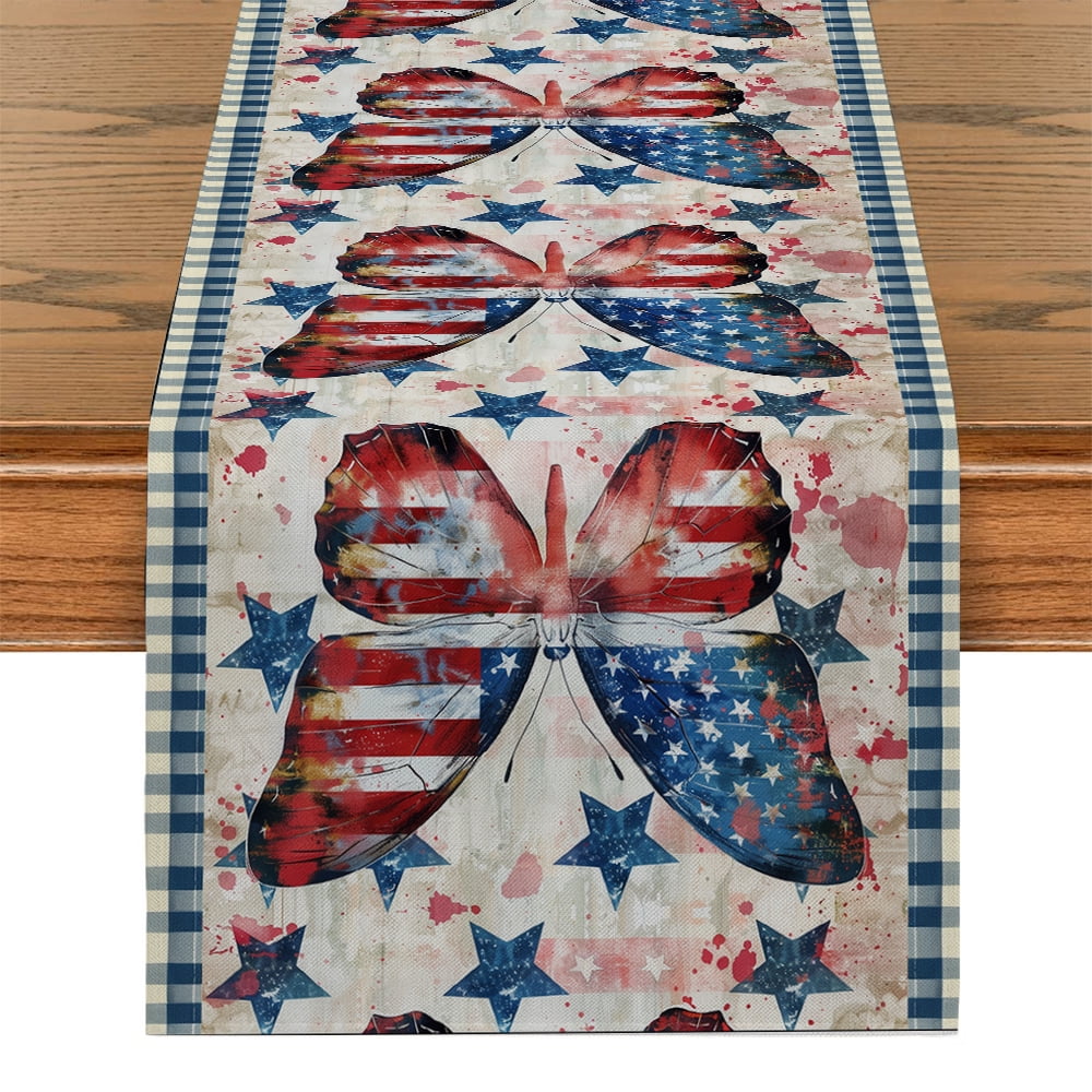 Butterfly Table Runners for Dining Table Runner ration Independence Day ...