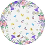 Butterfly Tablecloths Flower Round Tablecloth Fitted Elastic Table ...