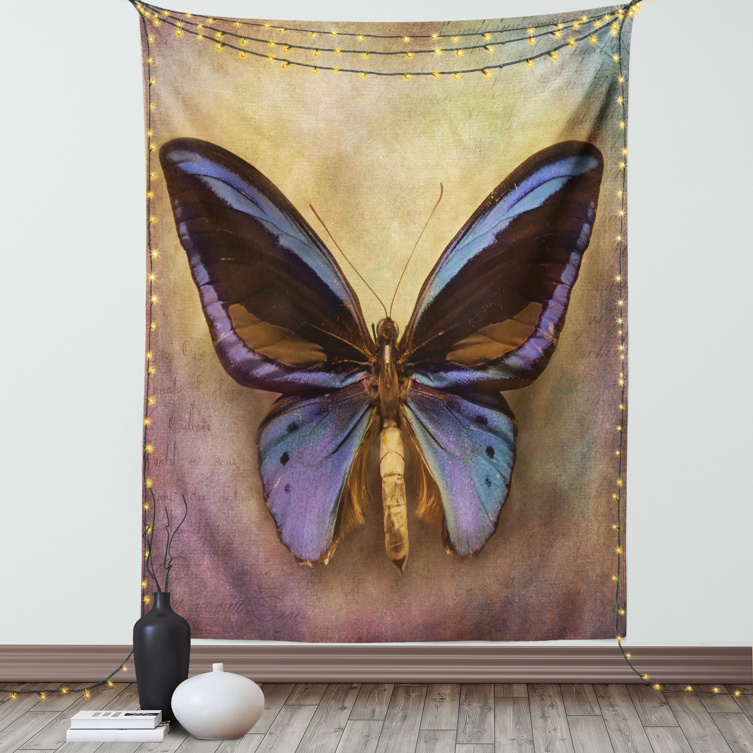 Butterfly Tapestry, Monarch Butterfly Vintage British Grunge Victorian ...