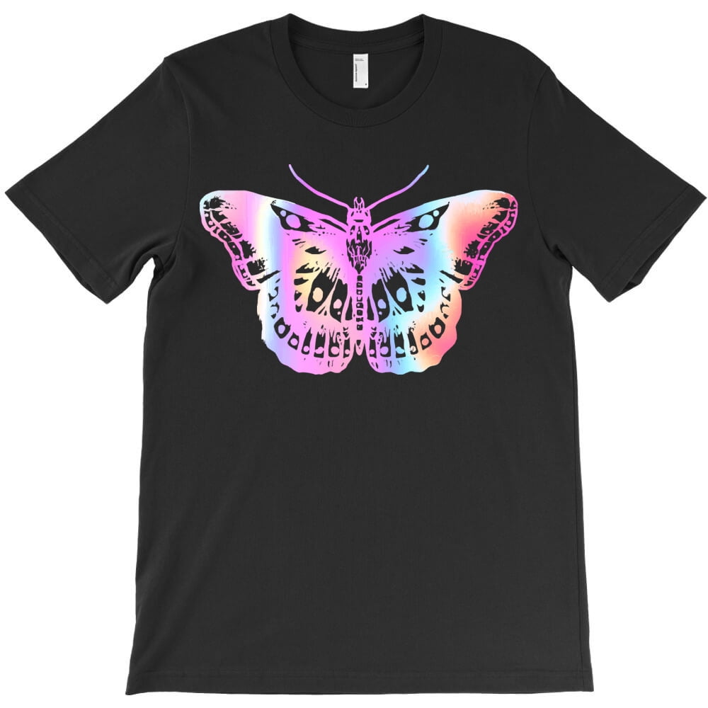 Butterfly Tattoo Holographic Funny Minimalistic Graphic Unisex T-Shirt ...