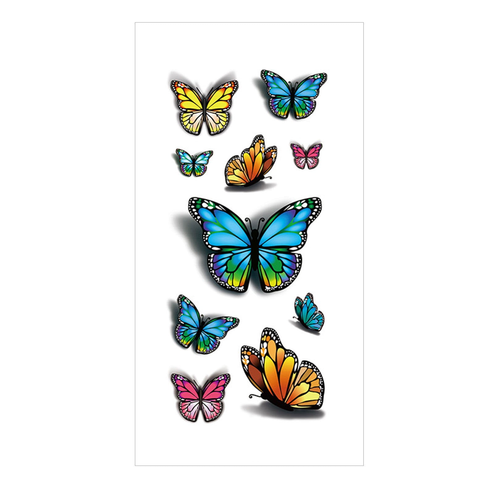 Butterfly Temporary Tattoo 3D Stickers Tattoo Butterflies And Flowers ...