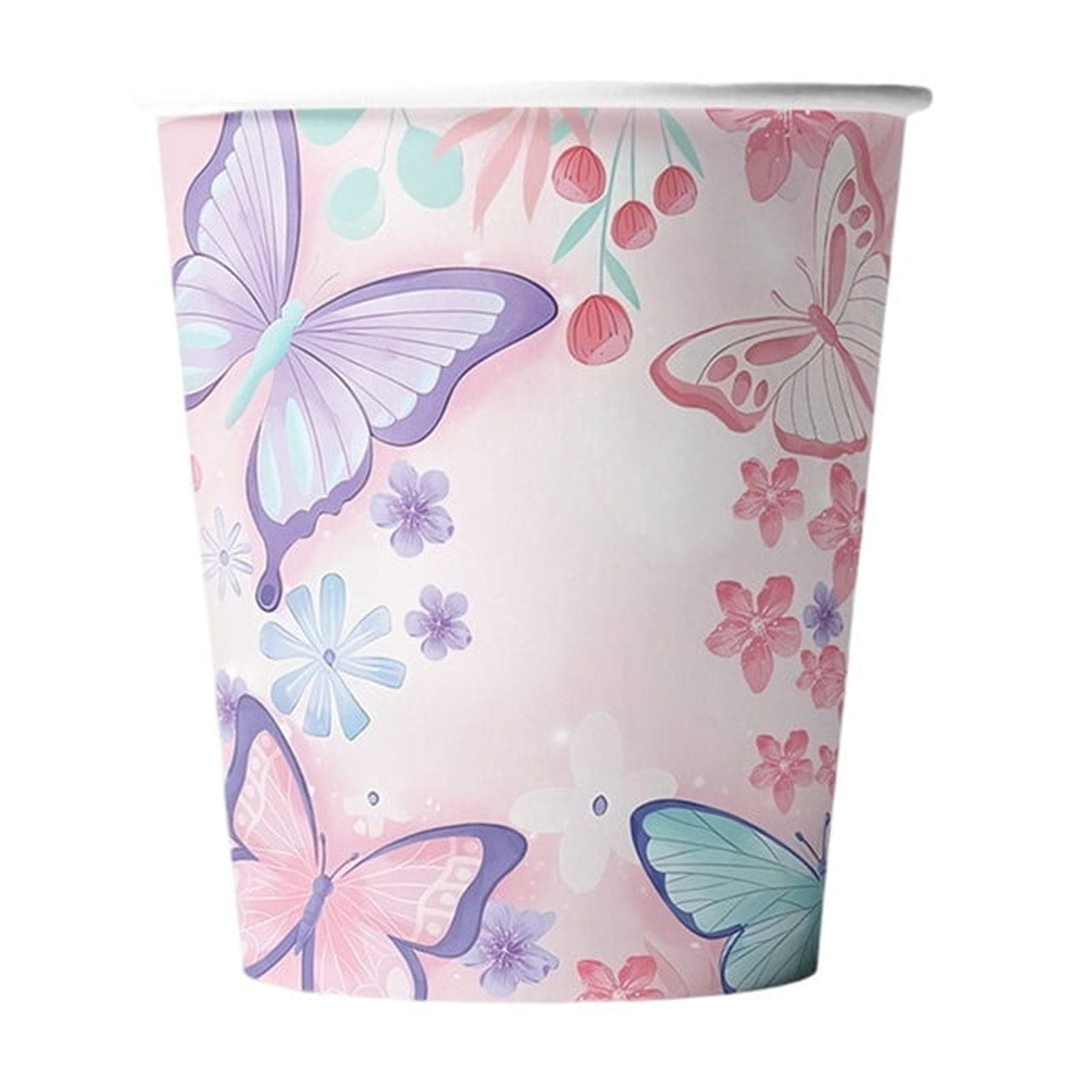 Butterfly Theme Party Supplies Disposable Paper Cups Set Of 10 Colorful ...