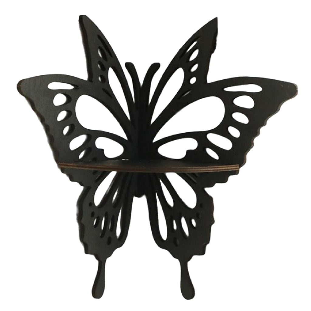 Butterfly Theme Wood Shelf Easy Installation Corner Rack Makeup Storage ...